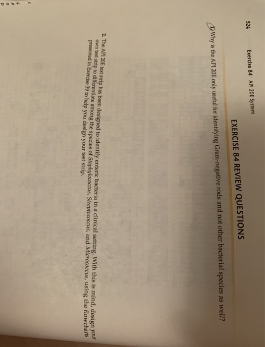 524 Exercise 84 API 20E System EXERCISE 84 REVIEW | Chegg.com