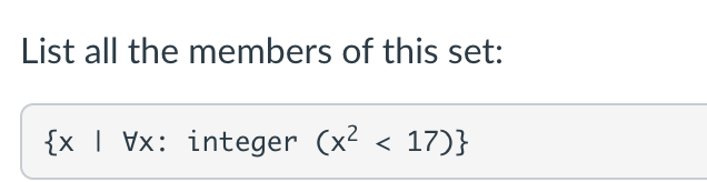 Solved List All The Members Of This Set X ∀x Integer