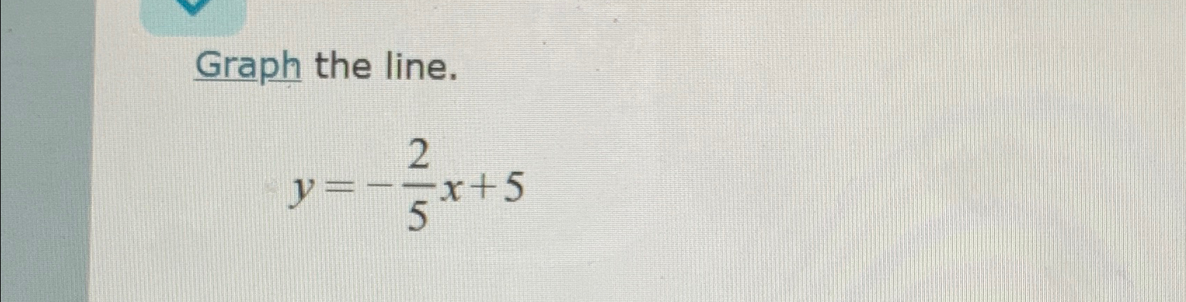 Solved Graph the line.y=-25x+5 | Chegg.com