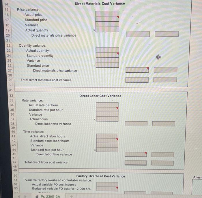 Solved c. Factory Overhead Cost Variance Variable factory | Chegg.com