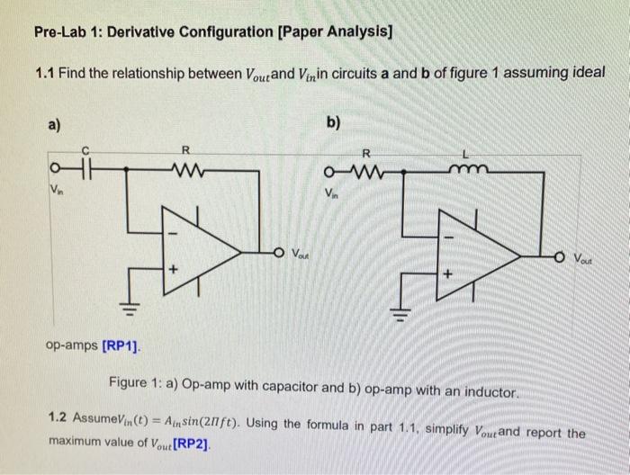 Solved Pre-Lab 1: Derivative Configuration [Paper Analysis] | Chegg.com