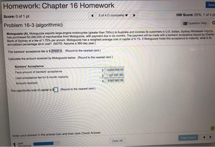 Solved Homework Chapter 16 Homework Save Score 0 Of 1 Pt