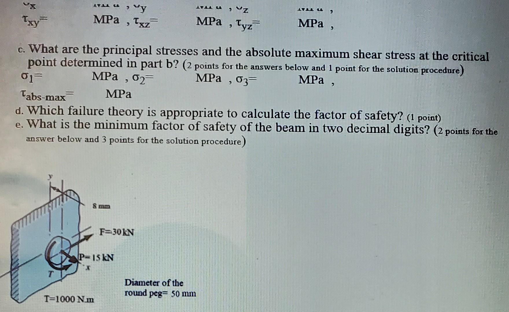 Solved ex Avu LU у MPa , Txz , uz 1 u Txy MPa Tyz MPa, c. | Chegg.com