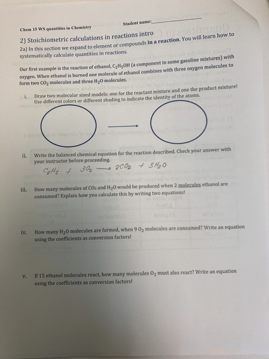 Solved Chem 15 WS quantities in Chemistry Student name: 2) | Chegg.com