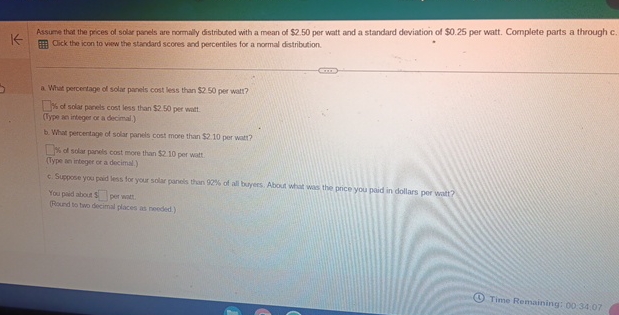 Solved Assume than the prices of solar panels are normally | Chegg.com