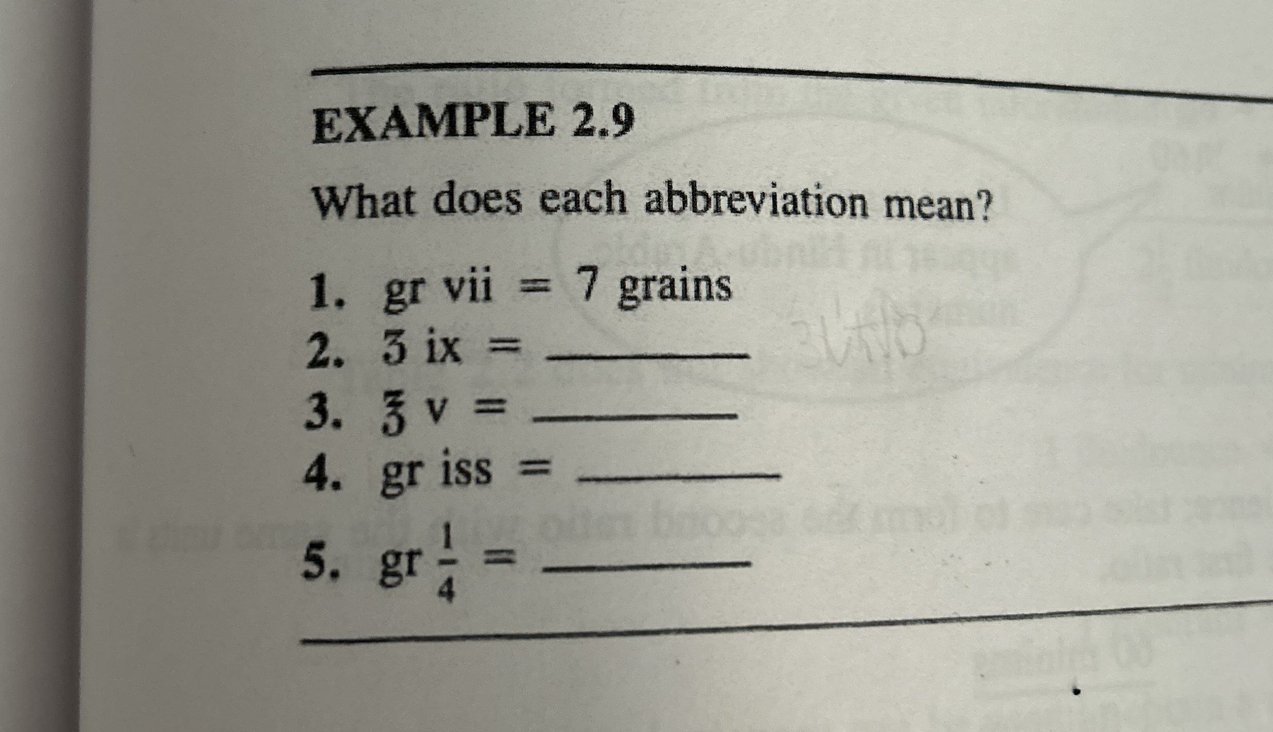 Solved EXAMPLE 2.9What does each abbreviation mean?gr vii =7 | Chegg.com
