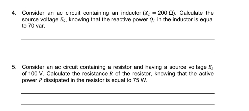 Solved Consider an ac circuit containing an inductor | Chegg.com