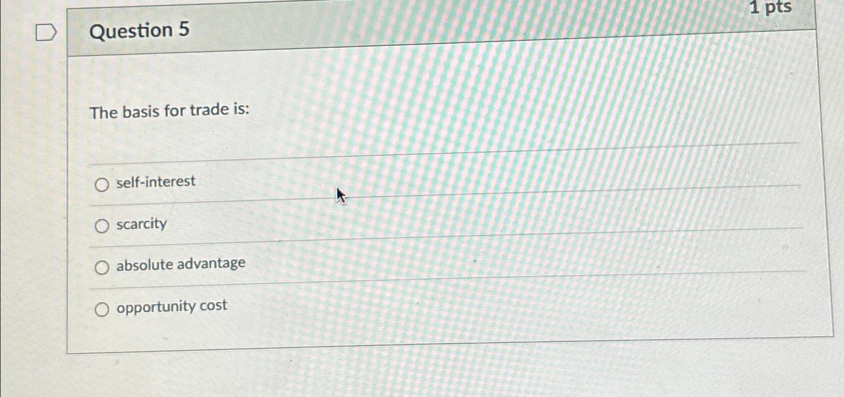 Solved Question 51 ﻿ptsThe basis for trade | Chegg.com