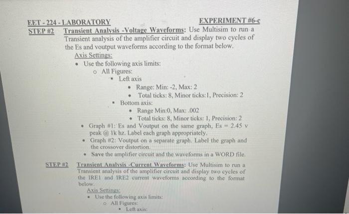 Solved EET - 224 - LABORATORY EXPERIMENT #6-c Figure #1 - | Chegg.com