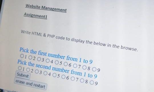 Solved Website Management Assignment1 Write HTML & PHP code | Chegg.com