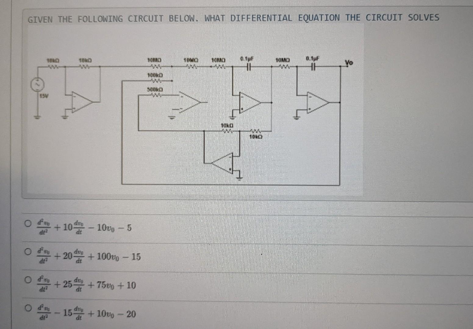 Solved GIVEN THE FOLLOWING CIRCUIT BELOW. WHAT DIFFERENTIAL | Chegg.com