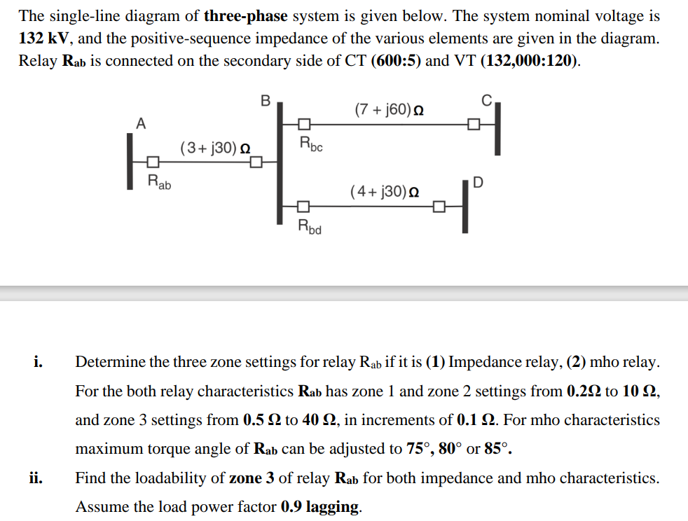 Solved The single-line diagram of ﻿three-phase system is | Chegg.com