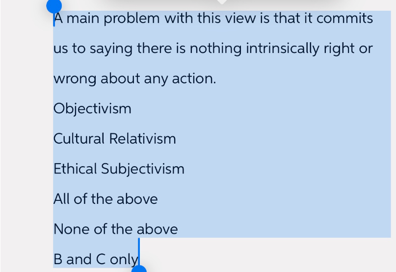 Solved A main problem with this view is that it commits us | Chegg.com