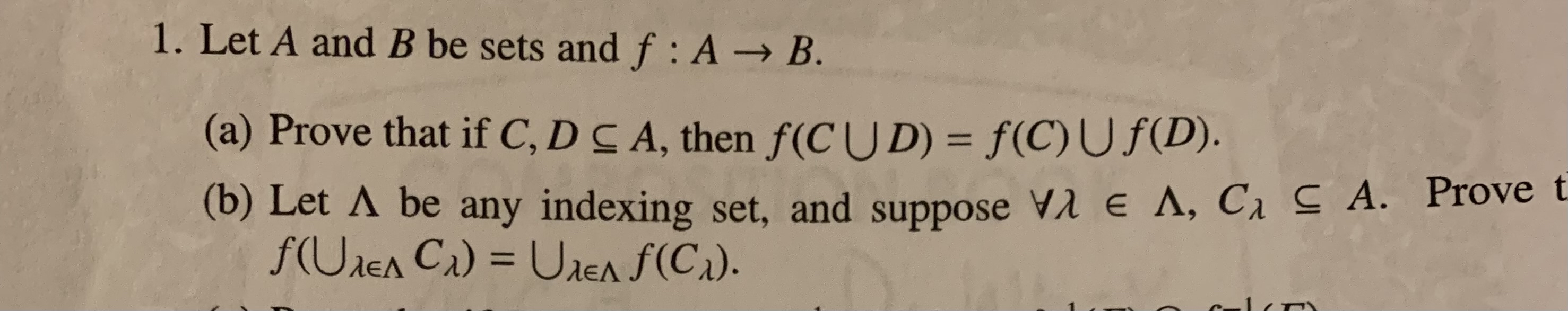Solved Let A and B ﻿be sets and f:A→B.(a) ﻿Prove that if | Chegg.com
