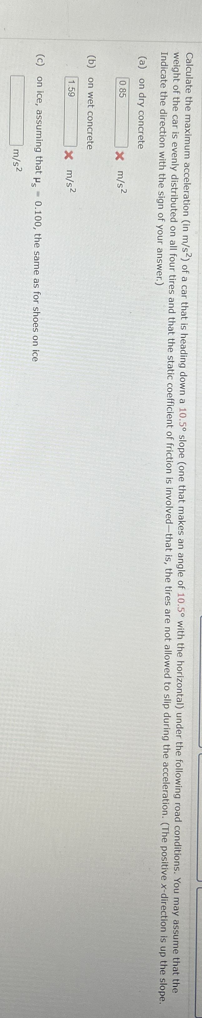 Solved Calculate the maximum acceleration (in ms2 ) ﻿of a | Chegg.com