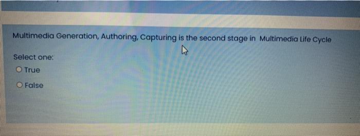 Solved Multimedia Generation Authoring, Capturing is the | Chegg.com