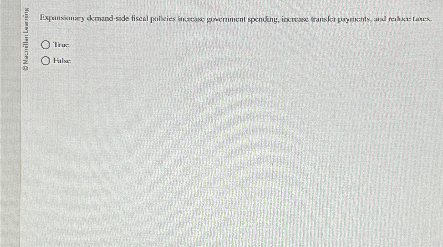 Solved Expansionary demand-side fiscal policies increase | Chegg.com