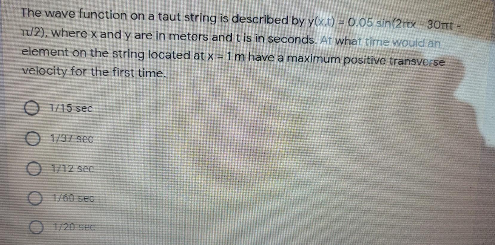 Solved The wave function on a taut string is described by | Chegg.com