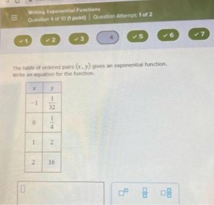 Solved Writing Exponential Functions Question 4 of 10 (1 | Chegg.com