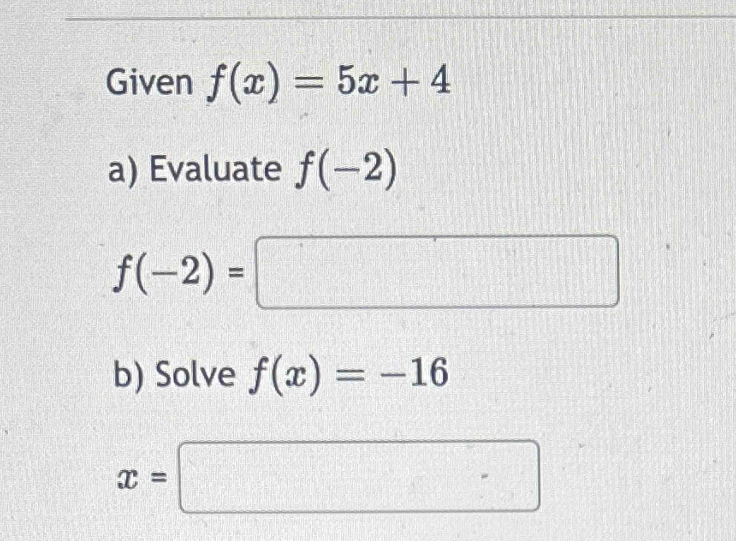 Solved Given F X 5x 4a evaluate F 2 F 2 B solve