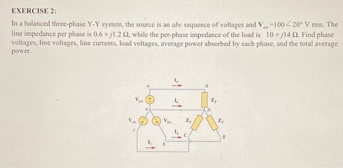 Solved In a balanced three-phase Y−Y system, the source is | Chegg.com