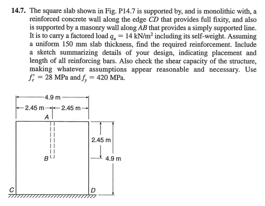 Solved 14.7. ﻿The square slab shown in Fig. P14.7 ﻿is | Chegg.com