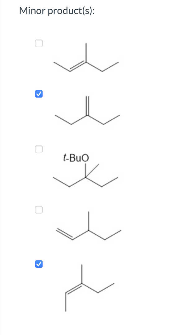 Identify the major and minor product(s) ﻿of the | Chegg.com