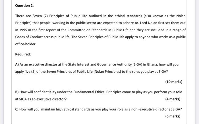 Solved Question 2. There are seven (7) Principles of Public | Chegg.com