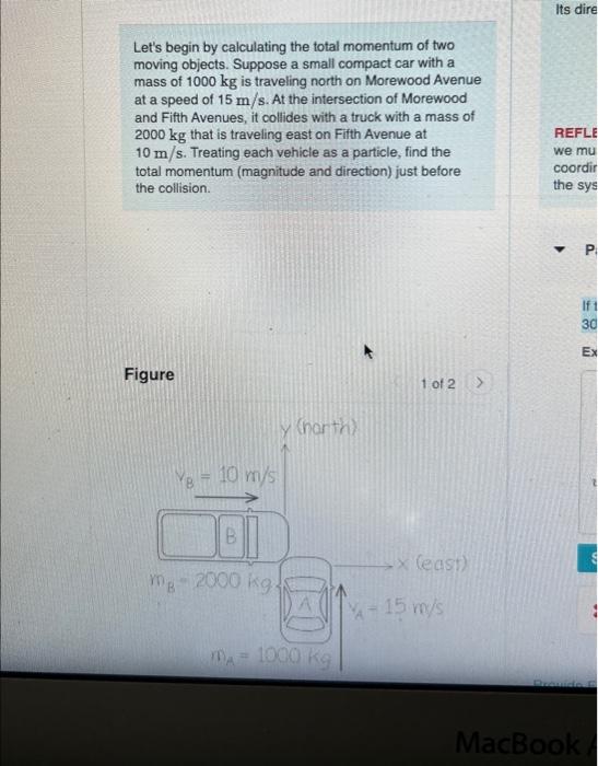 Solved Let's begin by calculating the total momentum of two | Chegg.com