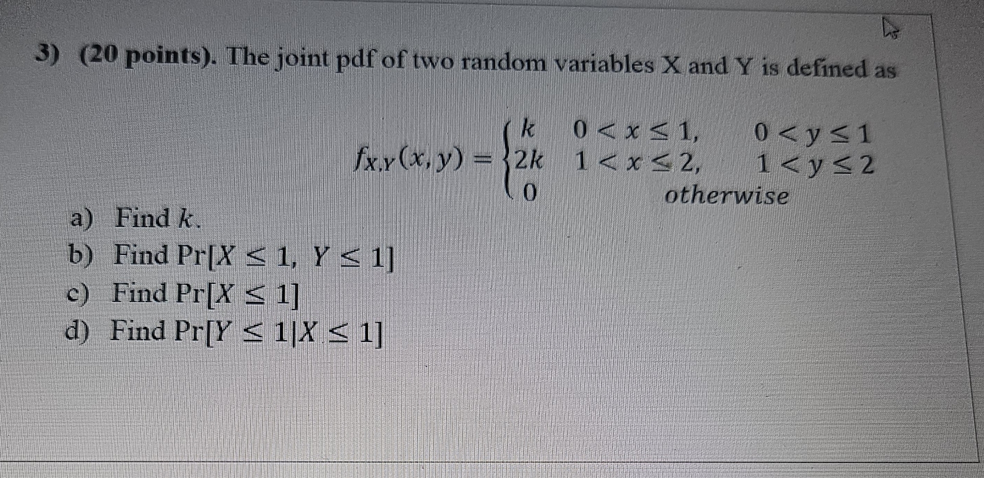 Solved solve a b c d(20 ﻿points). ﻿The joint pdf of two | Chegg.com