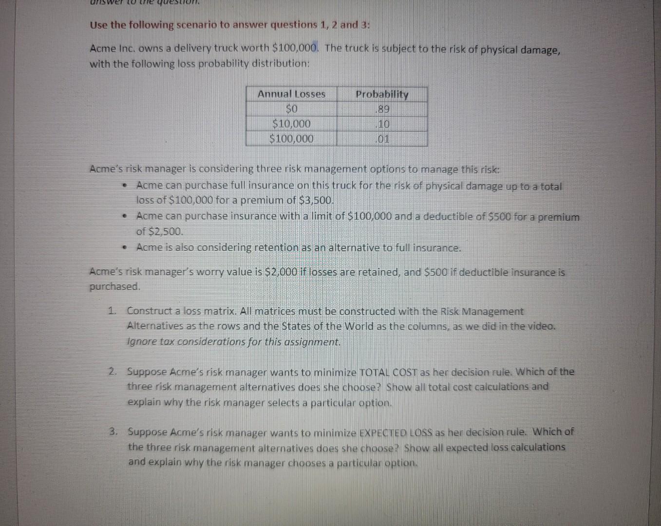 Solved Use the following scenario to answer questions 1, 2 | Chegg.com