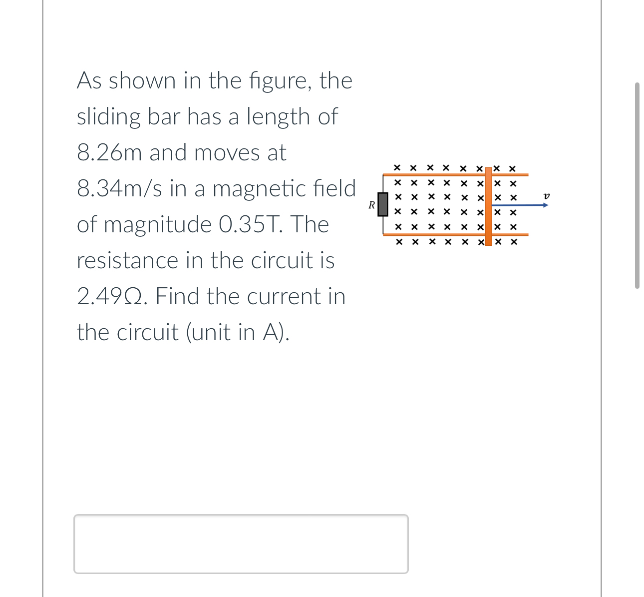 Solved As shown in the figure, the sliding bar has a length | Chegg.com