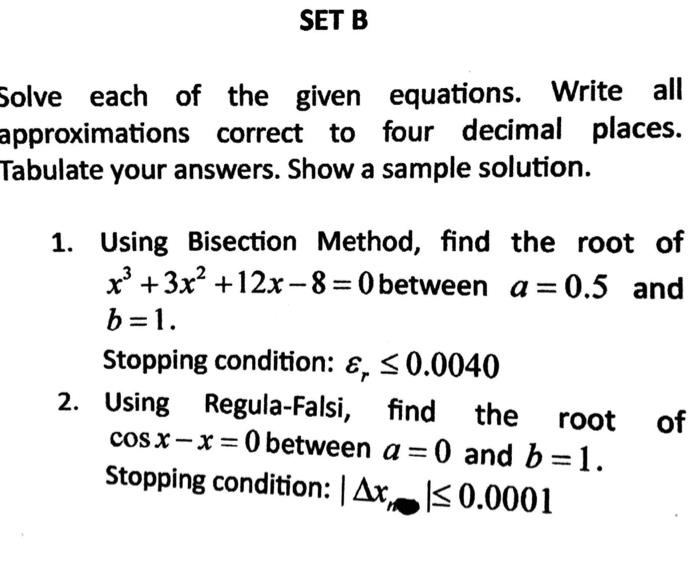 Solved olve each of the given equations. Write all | Chegg.com