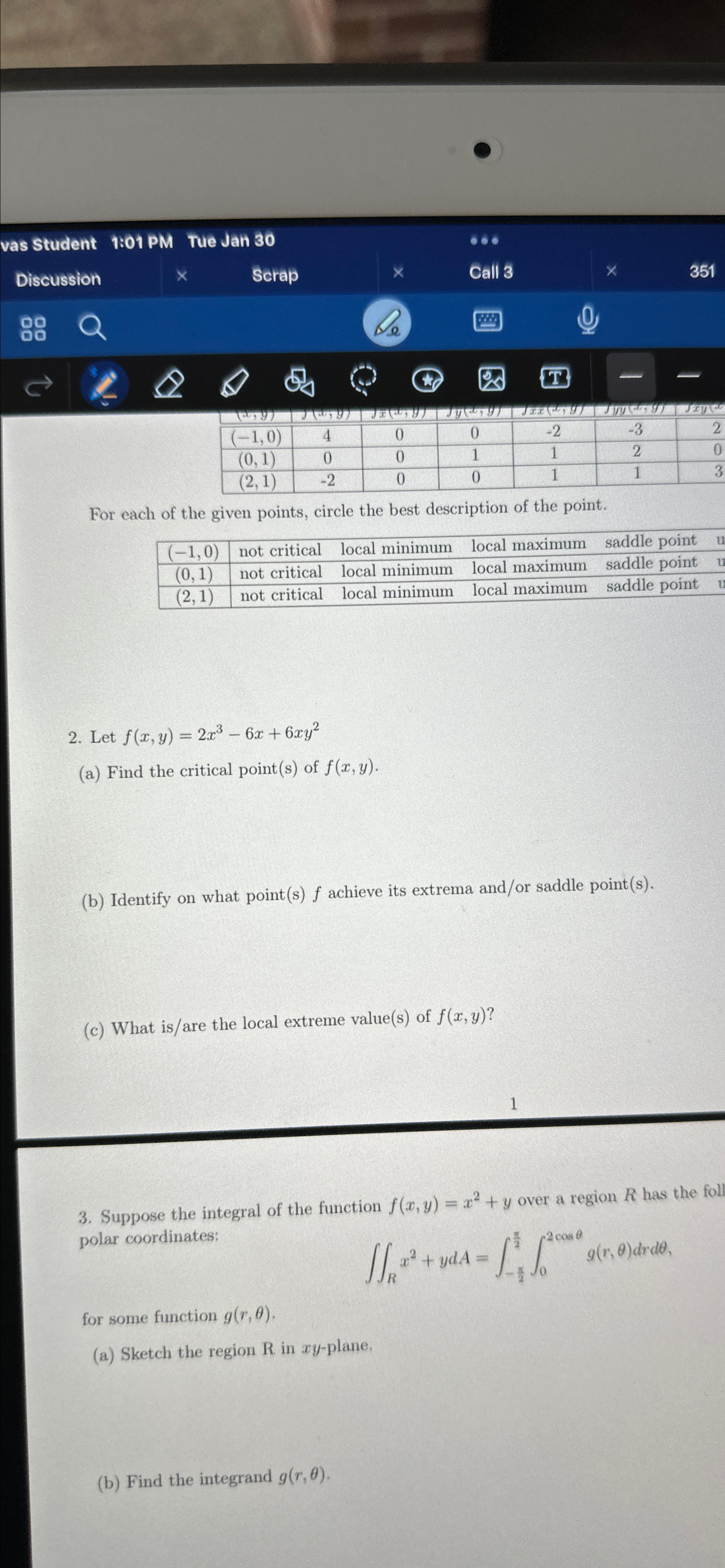 Solved vas Student 1:01 PM Tue Jan | Chegg.com