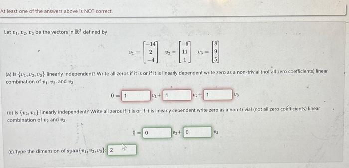 Solved Let v1,v2,v3 be the vectors in R3 defined by | Chegg.com