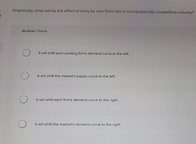 Solved Graphically. what will be the effect of entry by new | Chegg.com