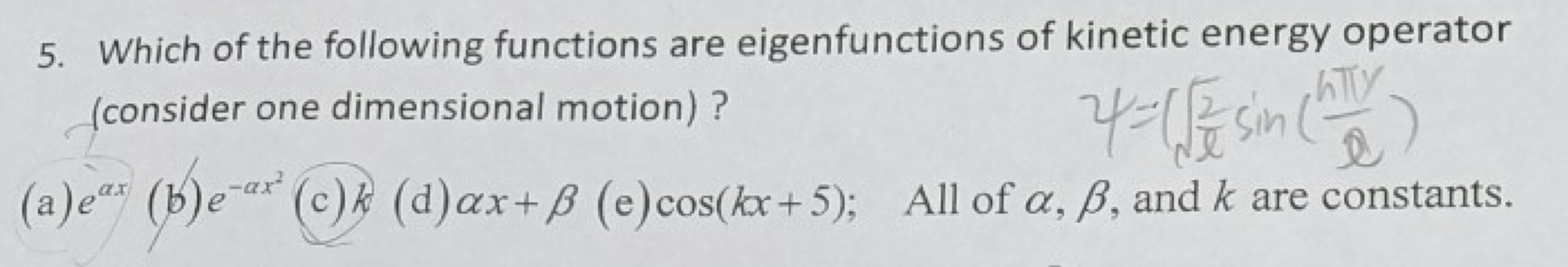 Solved by an EXPERT Which of the following functions are eigenfunctions | Chegg.com