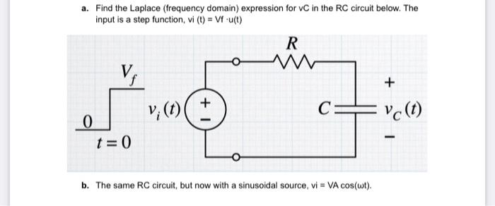 Solved a. Find the Laplace (frequency domain) expression for | Chegg.com