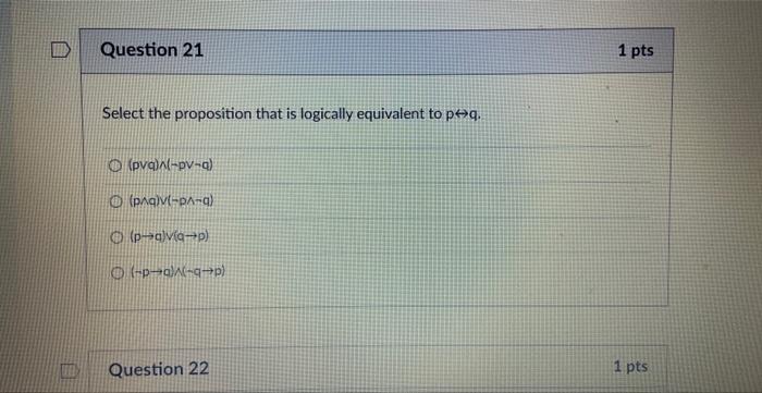 Solved Select the proposition that is logically equivalent | Chegg.com