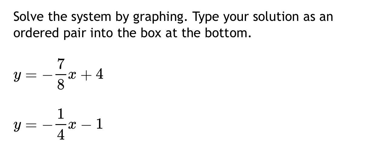 Solved Solve the system by graphing. Type your solution as | Chegg.com