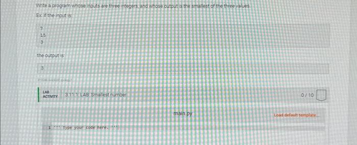 Solved Write a program whoge inputs are three ntegers and | Chegg.com