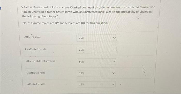 Solved Vitamin D-resistant rickets is a rare X-linked | Chegg.com