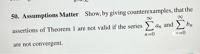 Solved 50. Assumptions Matter Show, by giving | Chegg.com