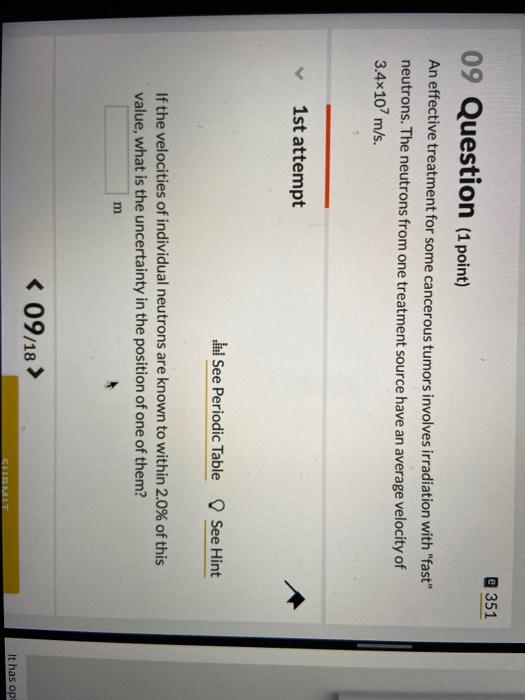 Solved @ 351 09 Question (1 point) An effective treatment | Chegg.com
