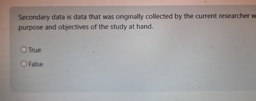 Solved Secondary data is data that was originally collected | Chegg.com