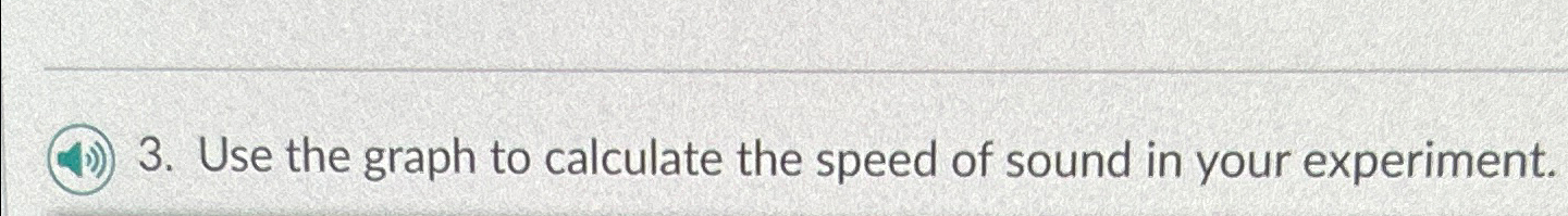 Use the graph to calculate the speed of sound in your | Chegg.com