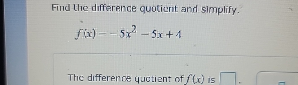 Find the difference quotient and | Chegg.com