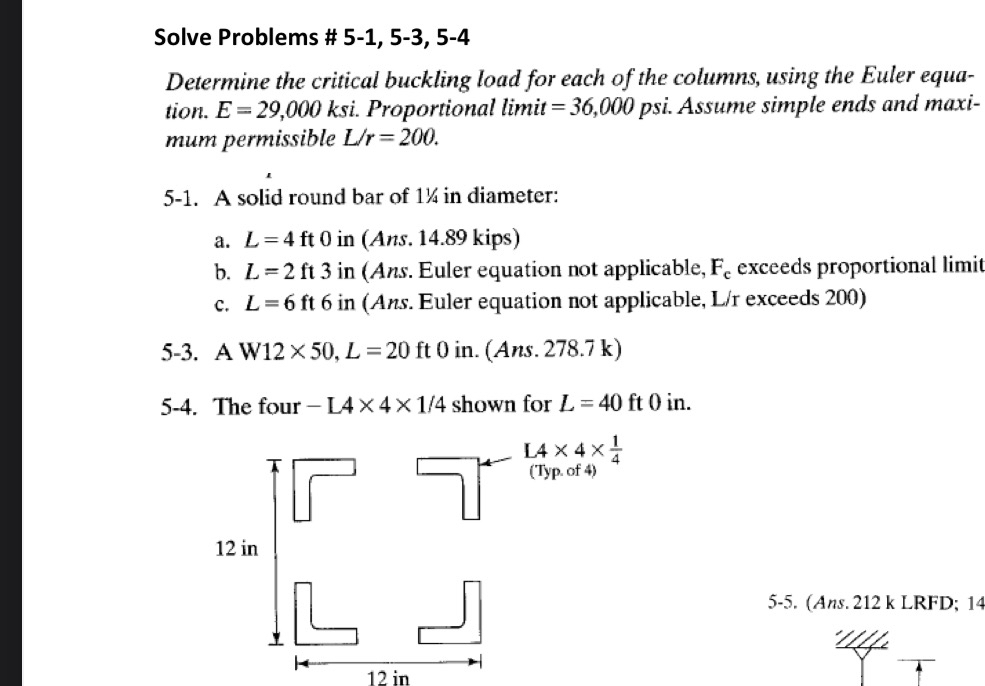 Solved Solve Problems # 5-1, 5-3, 5-4Determine the critical | Chegg.com