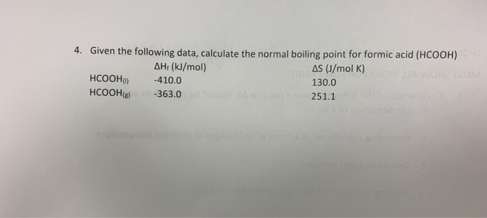Solved 4. Given the following data, calculate the normal | Chegg.com