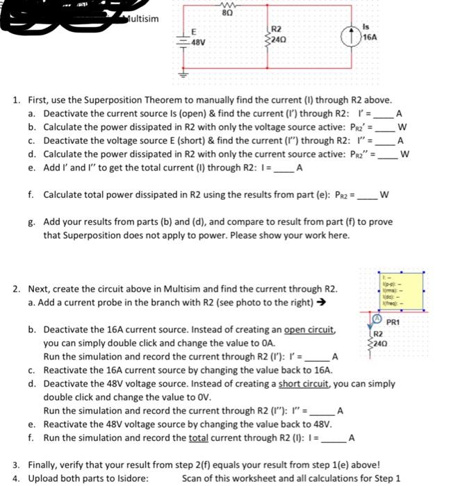 Solved circuits. no need to do the multisim part of of it if | Chegg.com